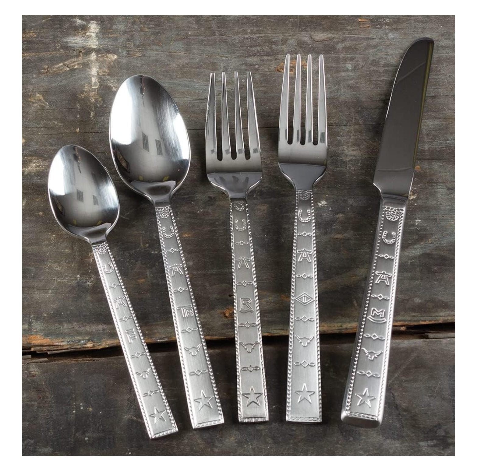 Western Brands Stainless Flatware, 20 Piece Set - Walmart.com