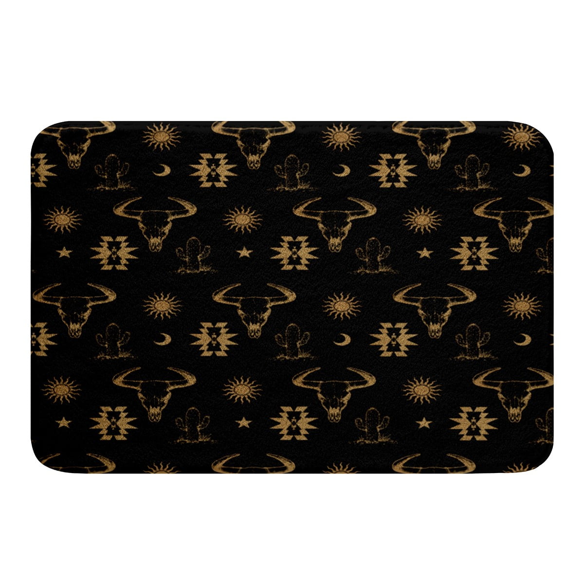 Western Bull Skull Bath Mat For Bathroom 20"X32" Boho Aztec Cow Door ...