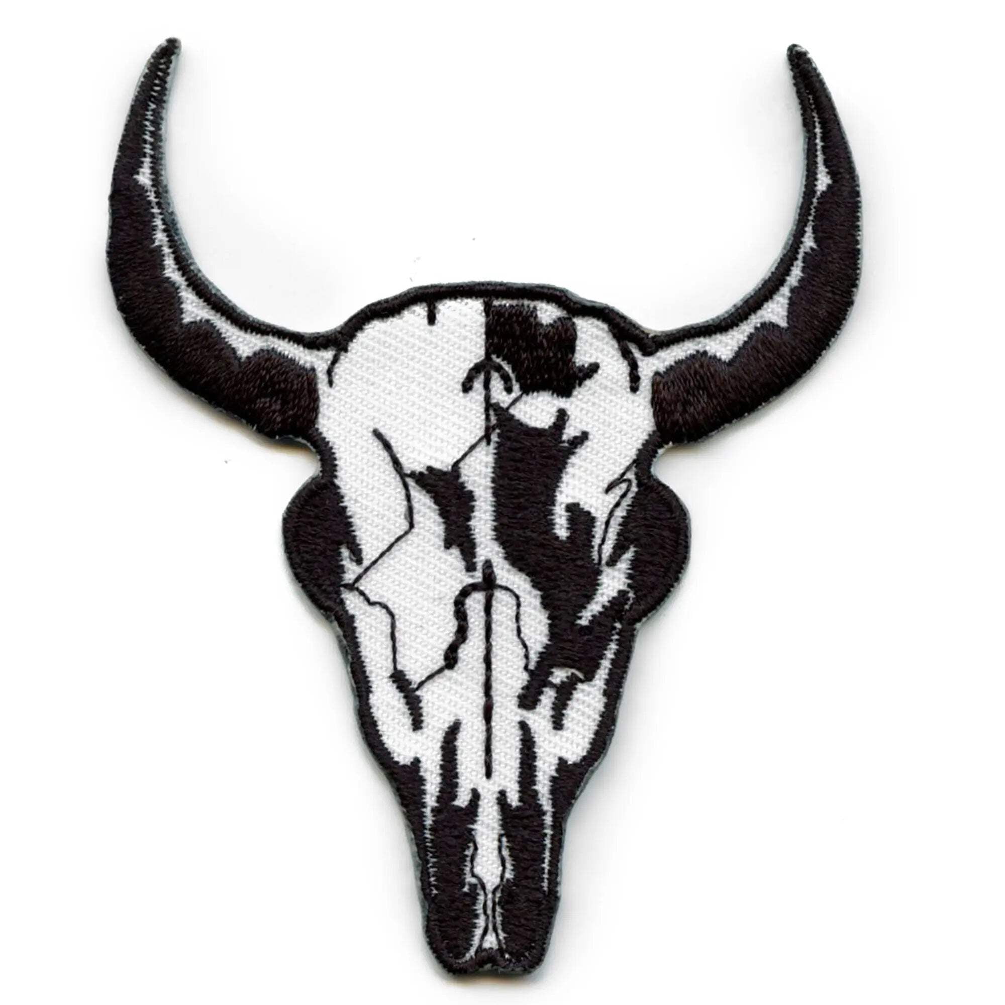 Western Bull Skull Patch Horns Decor Hunt Embroidered Iron On - Walmart.com