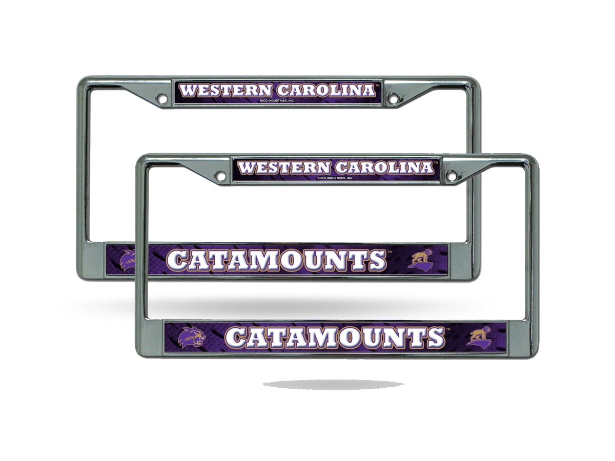 Western Carolina Catamounts Chrome Metal License Plate Frame - Set of 2 ...