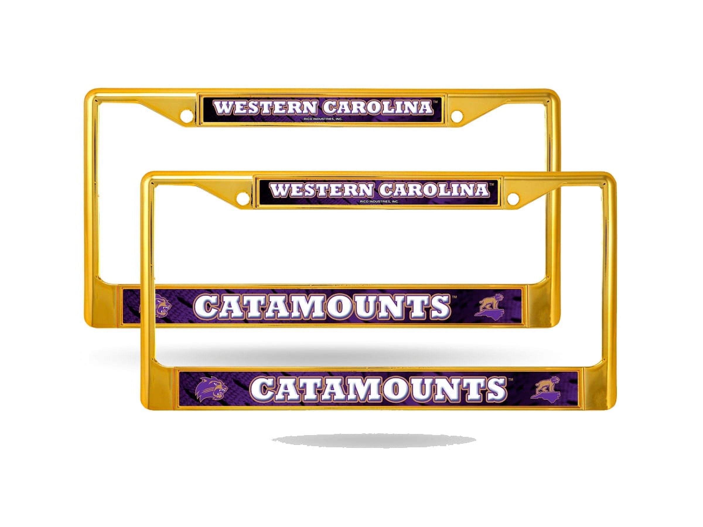 Western Carolina Catamounts - Chrome Metal License Plate Frame - Set of ...
