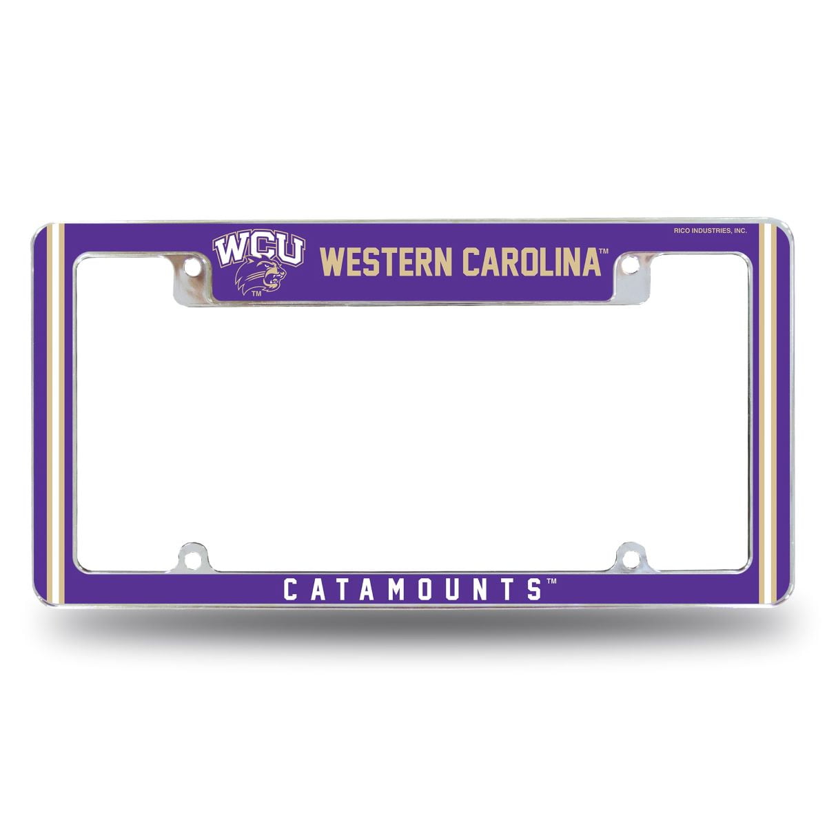 Western Carolina NCAA Catamounts Chrome Metal License Plate Frame with ...