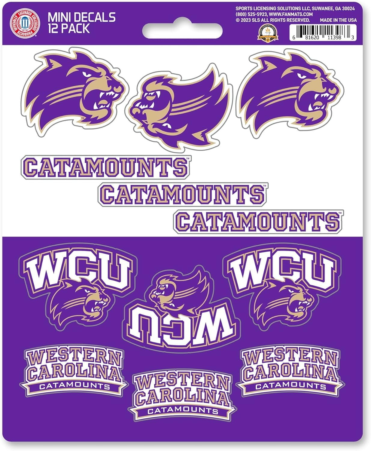 Western Carolina University Catamounts 12-Piece Mini Decal Sticker Set ...