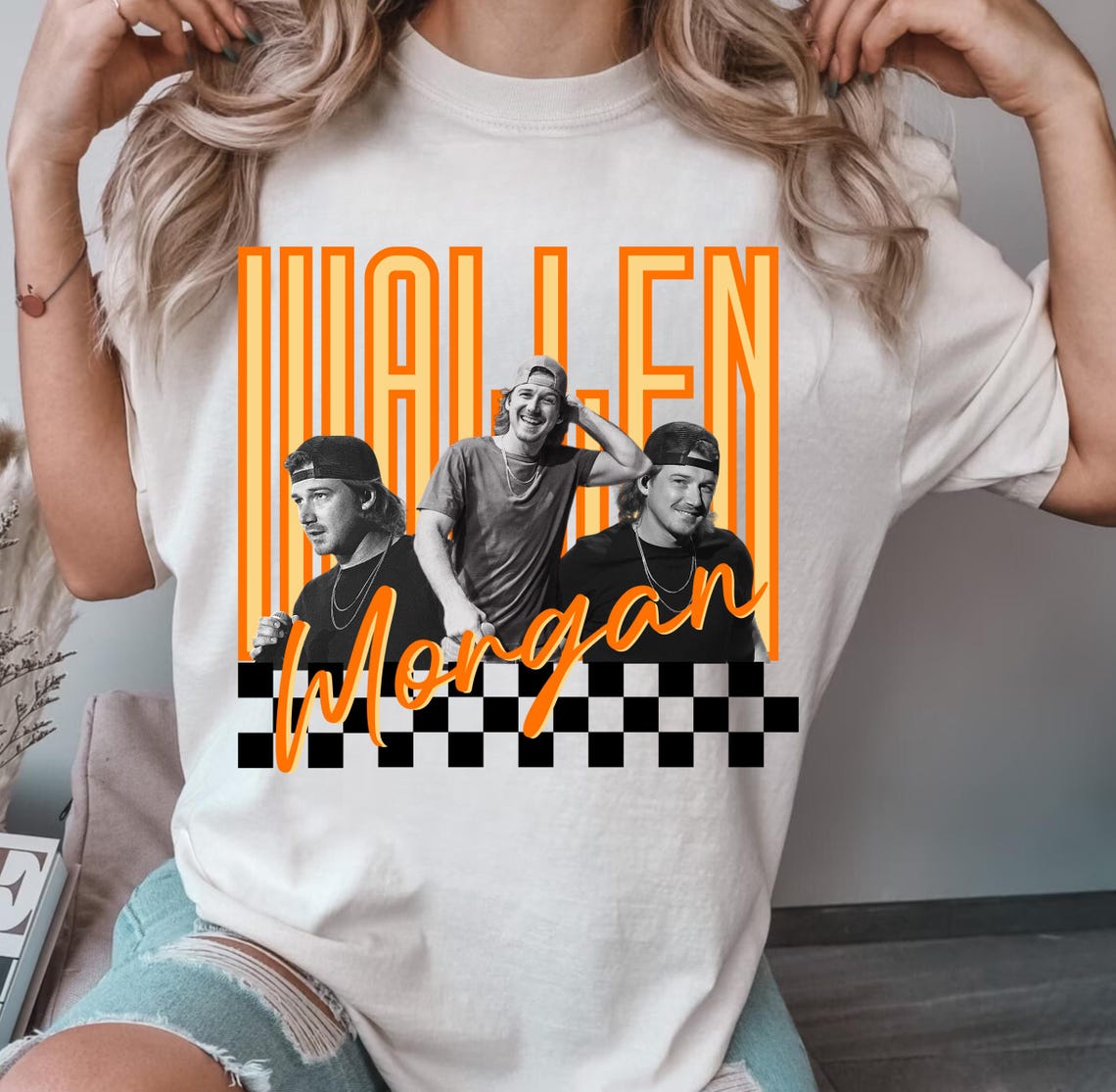 Western Checkered Neon Orange Shirt, I Had Some Help Shirt, Trending ...