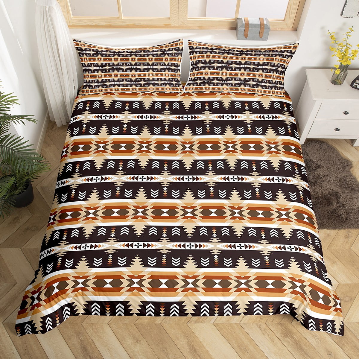 Western Comforter Cover Hippie Aztec Duvet Cover,Boho Geometric Bedding ...