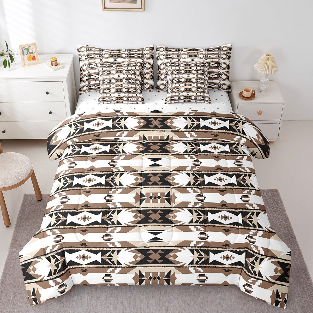 Western Comforter Set 7 Piece Bed in a Bag Twin,Southwestern Sheet Set ...