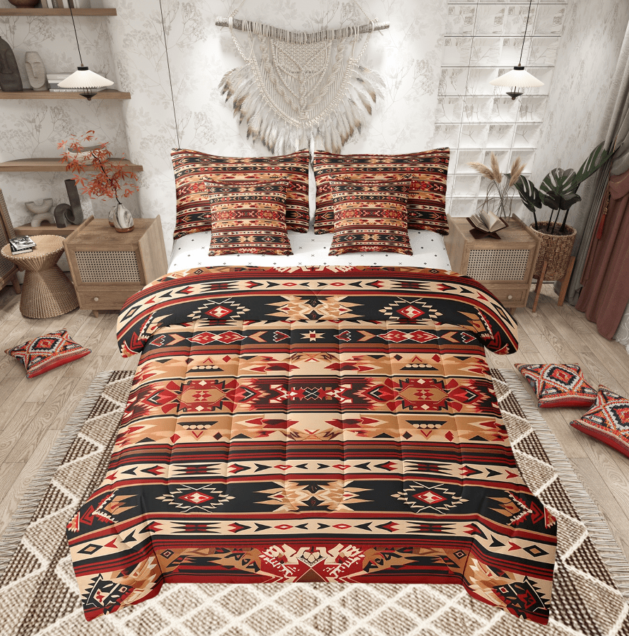 Western Comforter Set 7 Piece Bed in a Bag Twin,Southwestern Sheet Set ...