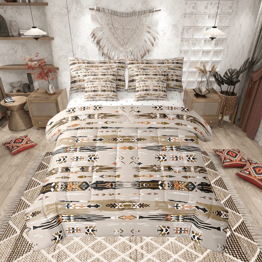 Western Comforter Set 7 Piece Bed in a Bag Twin,Southwestern Sheet Set ...
