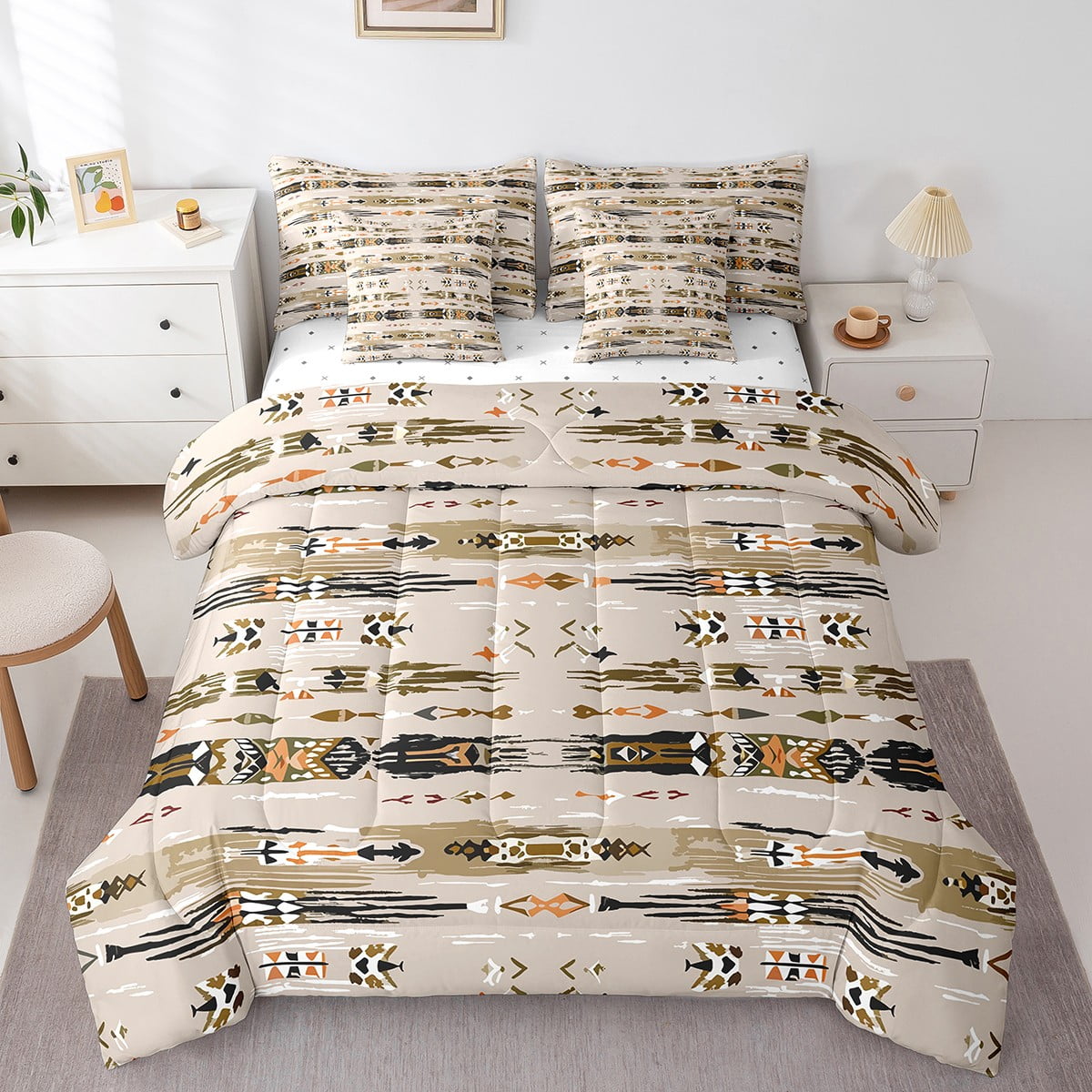 Western Comforter Set 7 Piece Bed in a Bag Twin,Southwestern Sheet Set ...