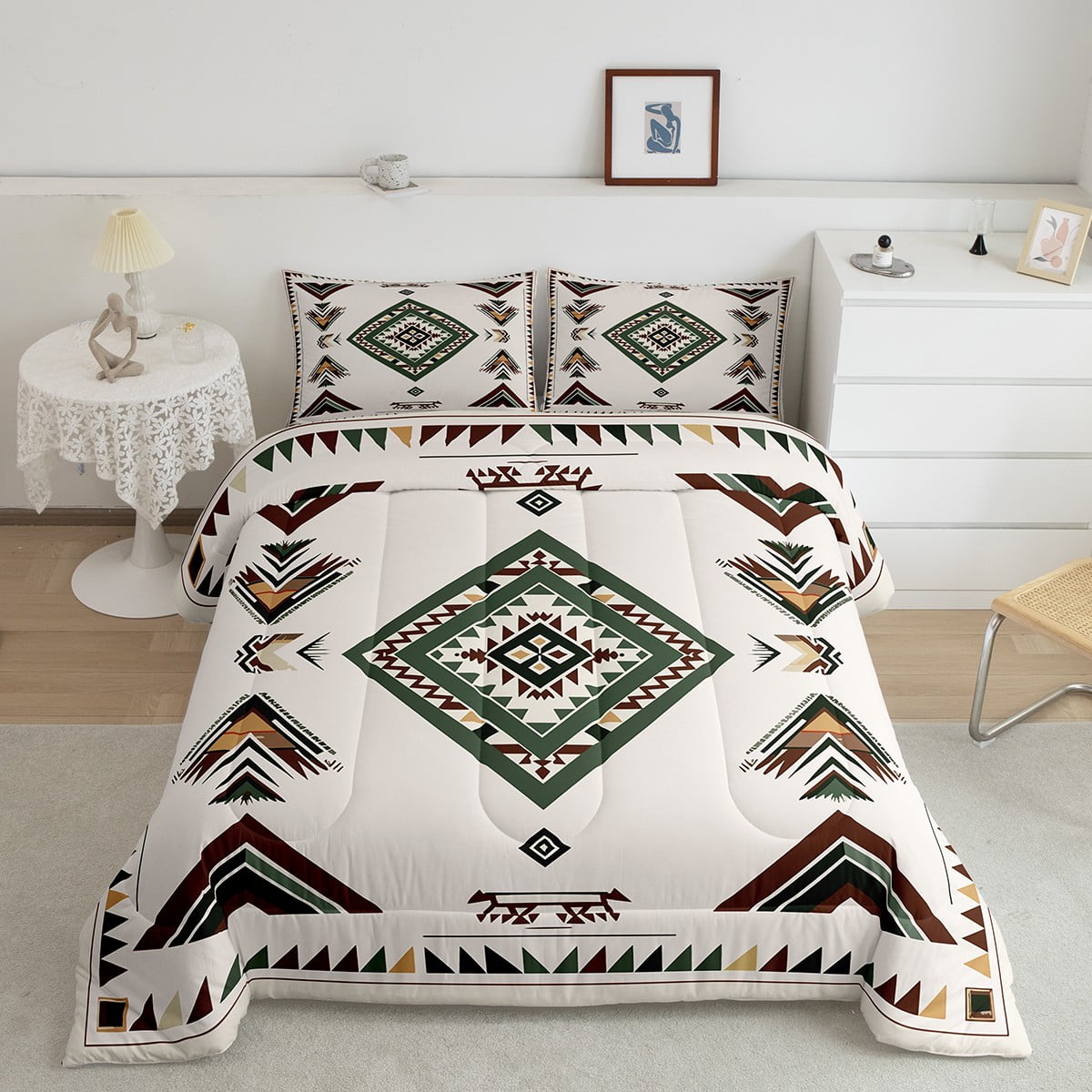 Western Comforter Set Geometric Aztec King Bedding Set,Southwestern ...
