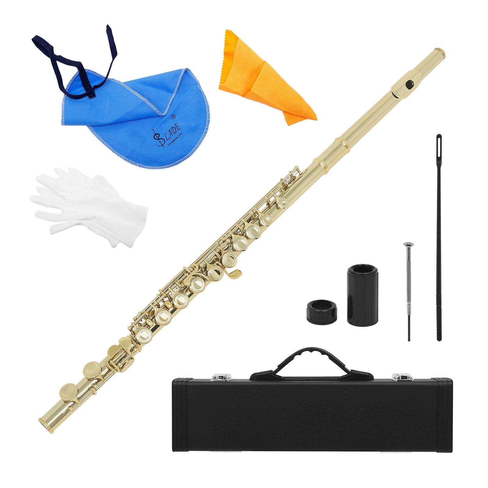 Western Concert Flute Cupronickel Nicke Plated 16 Holes C Key Woodwind ...