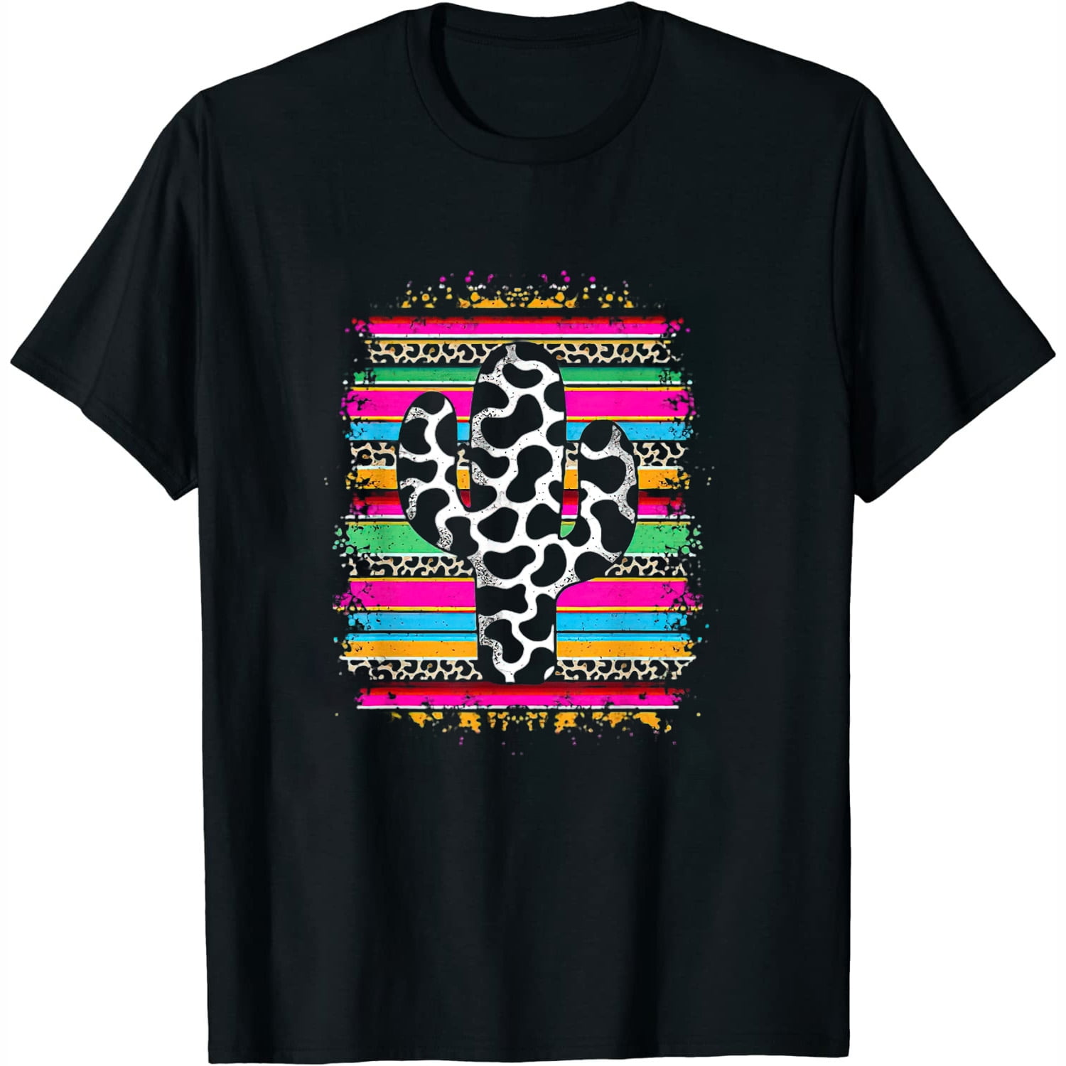 Western Cow Print Cactus Serape Cowgirl Cowboy Women Girls T-Shirt ...