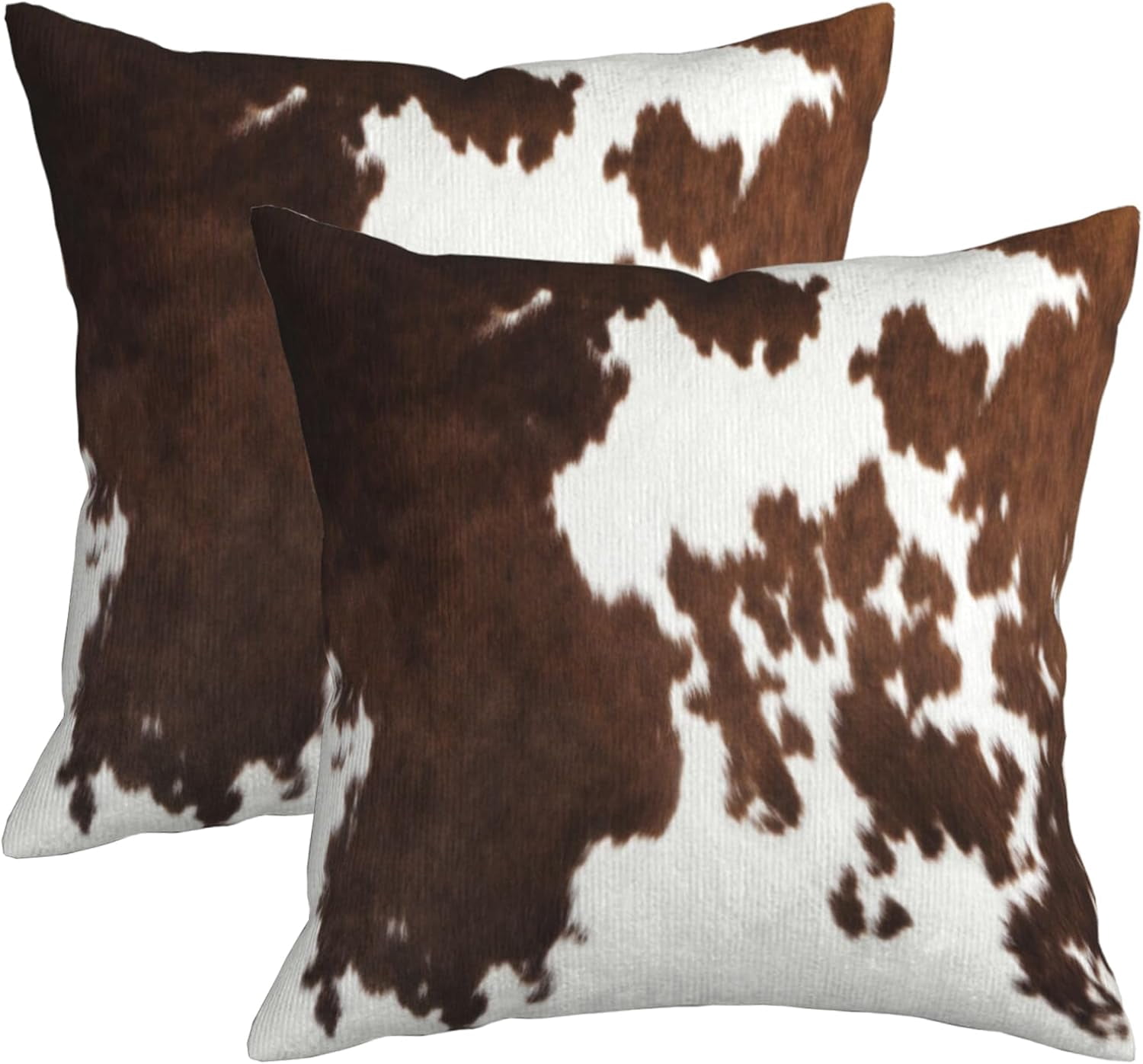 Western Cow Print Throw Pillows Cover Set of 2 Brown Cowhide Pillow ...