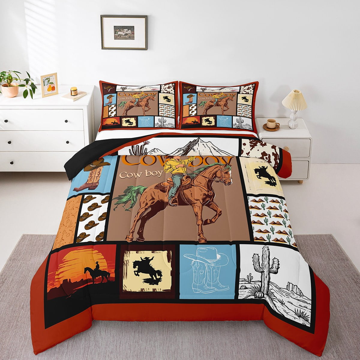 Western CowBedding Sets Full Size Cool Cowboy Bedding Sets for Adult ...