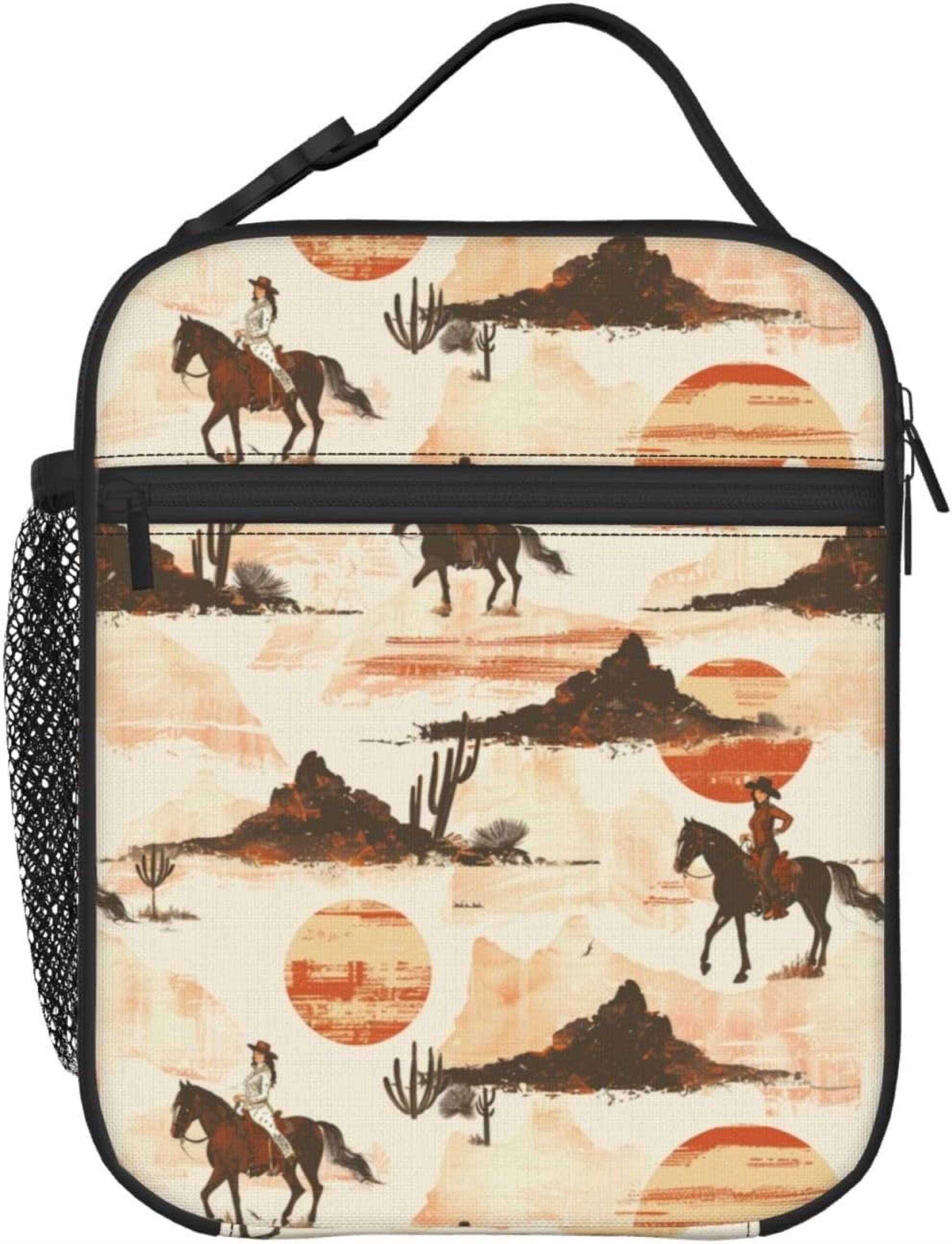 Western CowWomen Horses Desert Cactus Sunset Lunch Box - Insulated ...