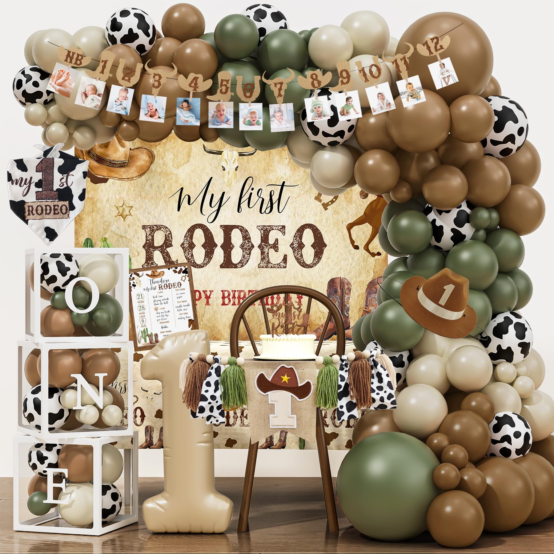 Western Cowboy 1st Birthday MMF7 Decorations, My First Rodeo Birthday ...
