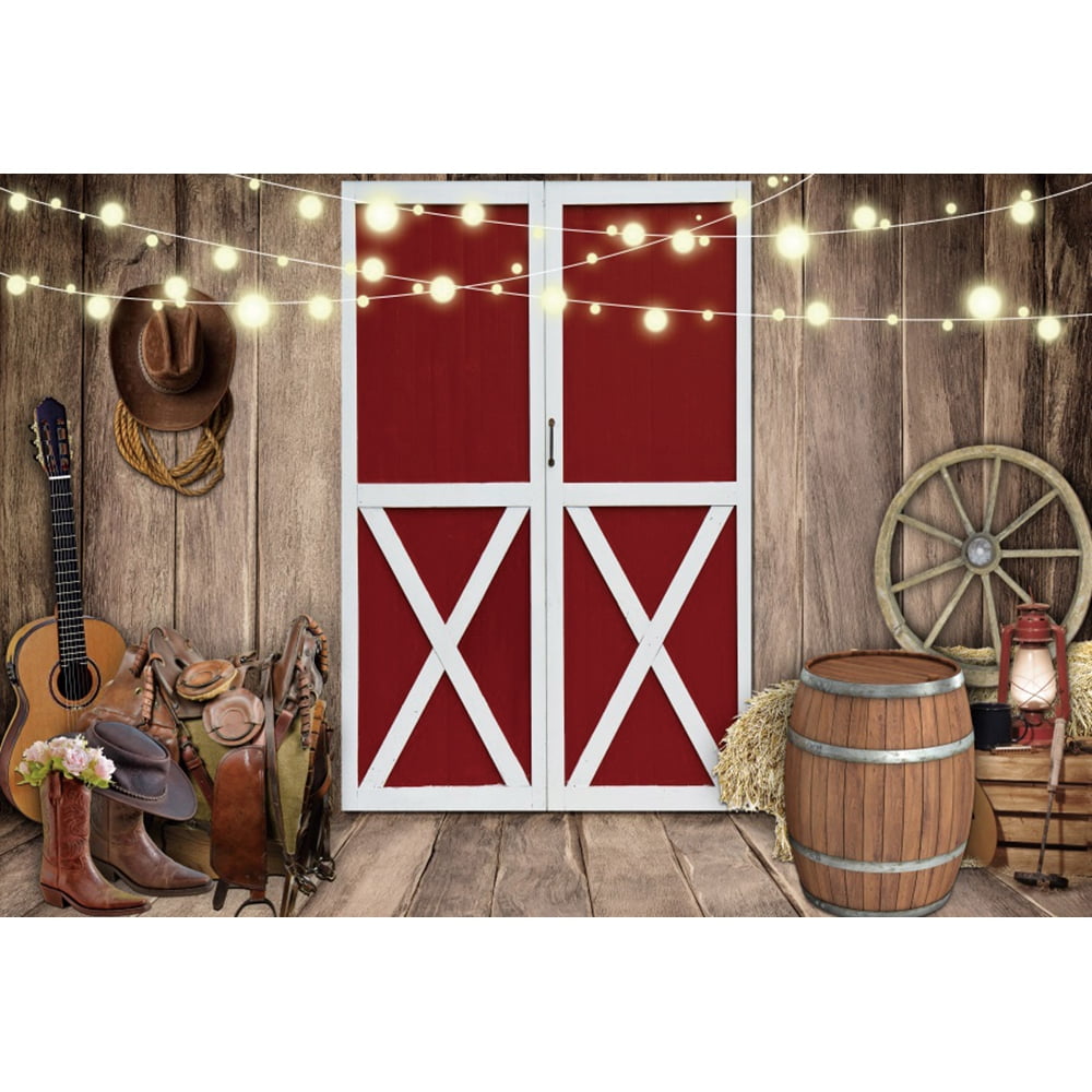 Western Cowboy Baby Birthday Backdrop Farm Saloon Barn Horse USA ...