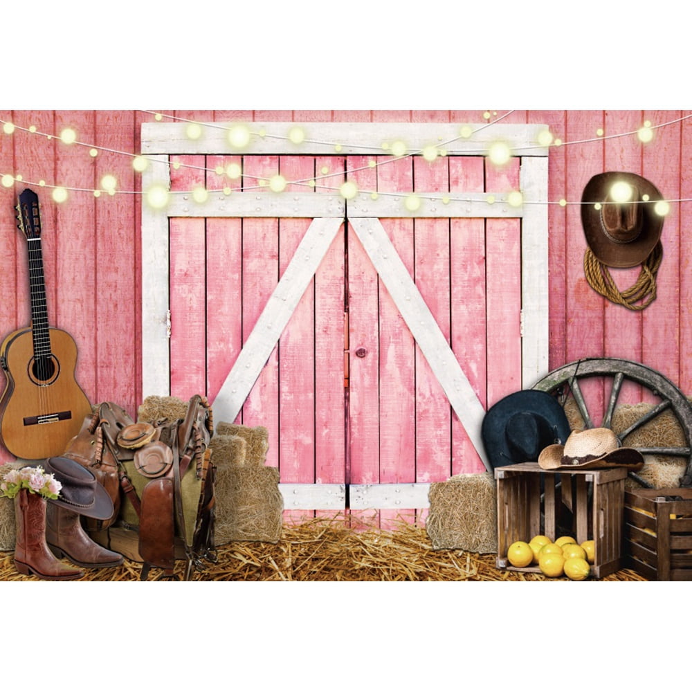 Western Cowboy Baby Birthday Backdrop Farm Saloon Barn Horse USA ...