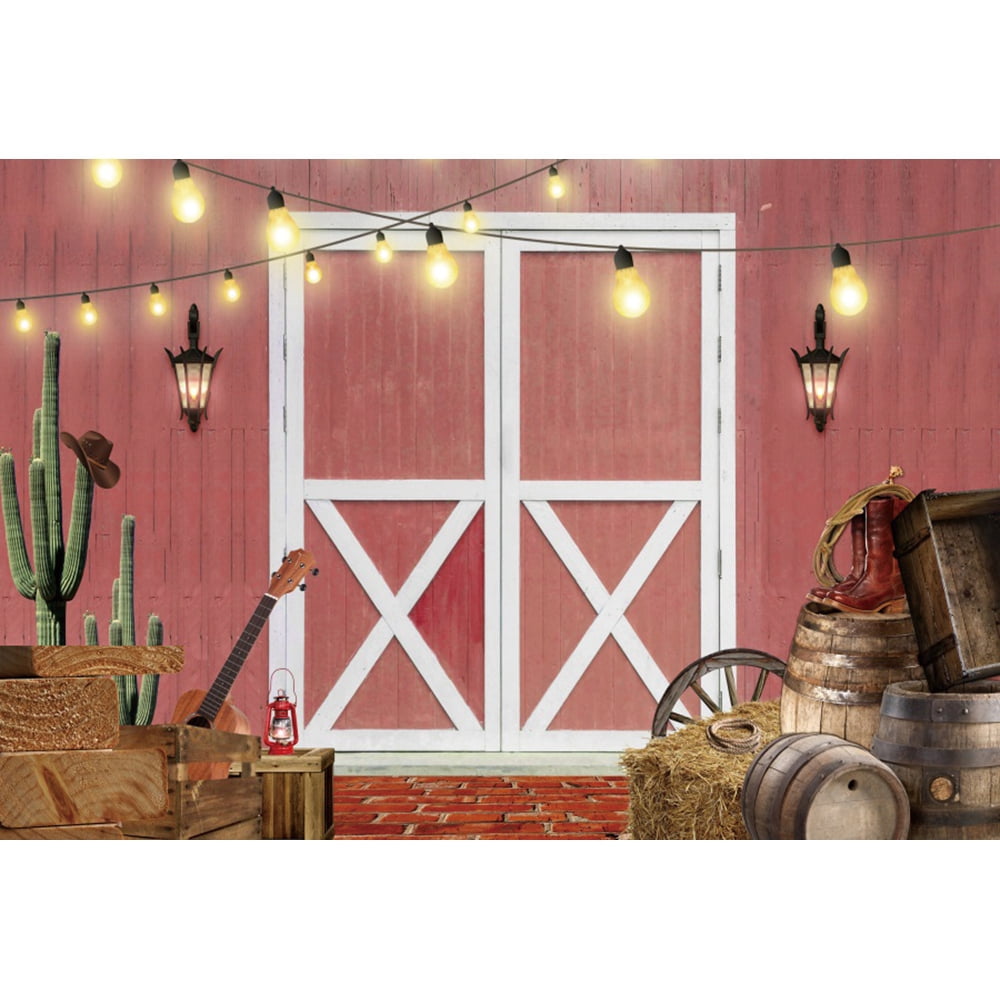 Western Cowboy Baby Birthday Backdrop Farm Saloon Barn Horse USA ...