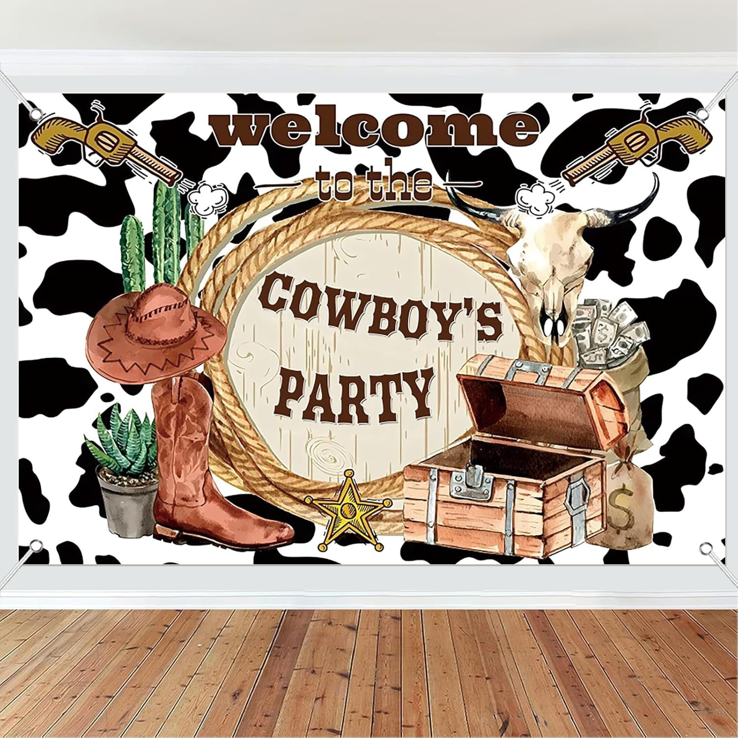 Western Cowboy Backdrop Banner, Welcome to The Cowboy's Party Baby ...