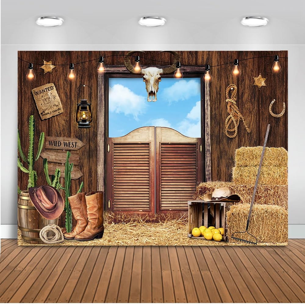 Western Cowboy Backdrop Western Party Decorations Wild West Vintage ...