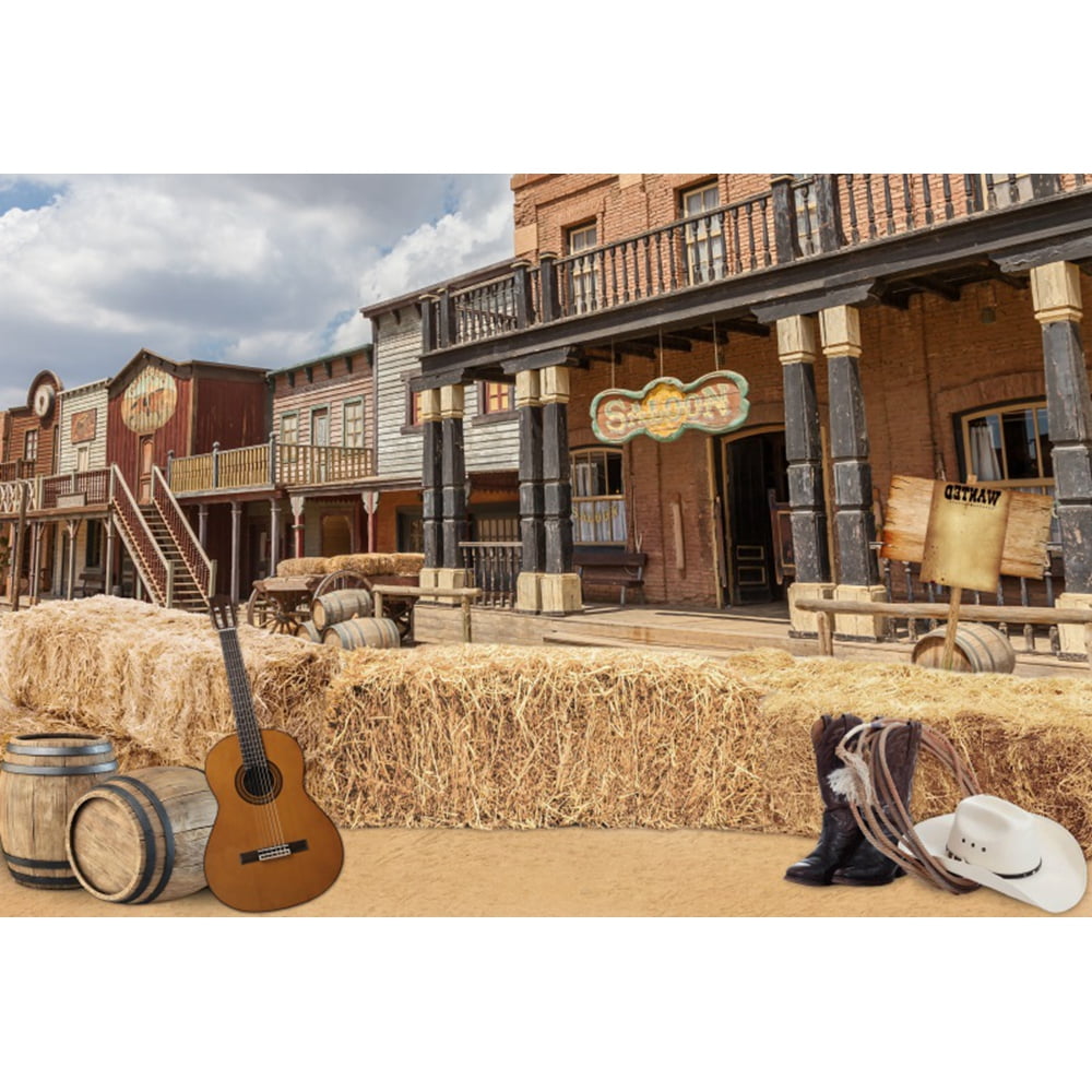 Western Cowboy Backdrop Rustic Wooden House Barn Door Photography ...