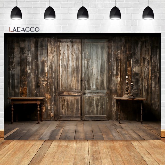 Western Cowboy Backdrop Vintage Farmhouse Wood Barn Door Field Wheels ...