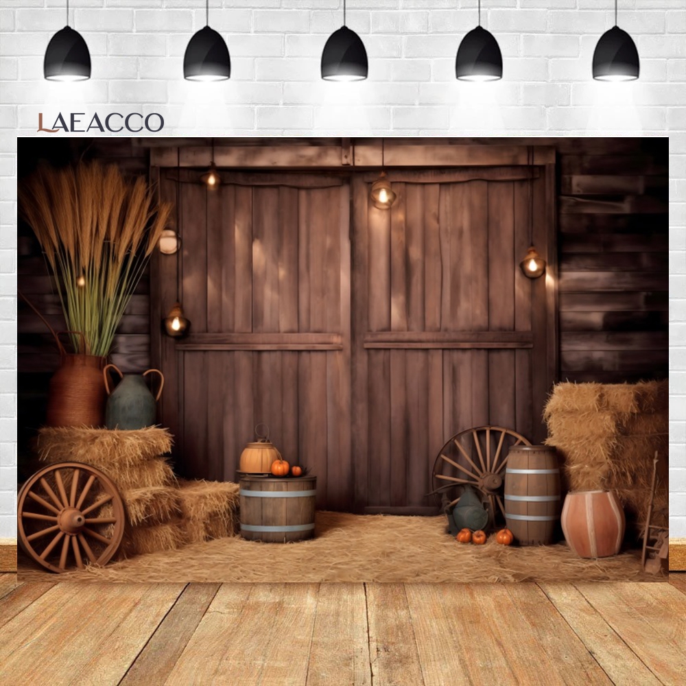 Western Cowboy Backdrop Vintage Farmhouse Wood Barn Door Field Wheels ...