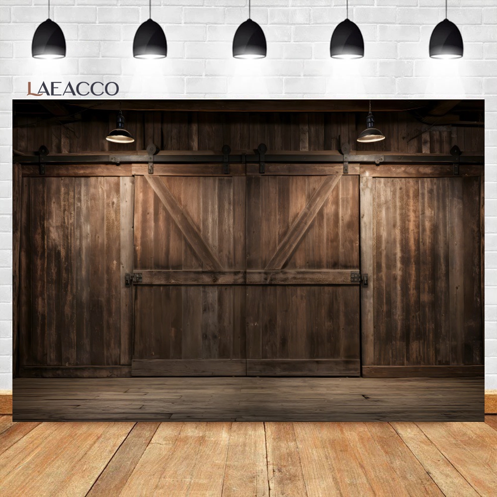 Western Cowboy Backdrop Vintage Farmhouse Wood Barn Door Field Wheels ...
