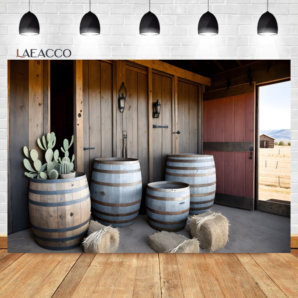Western Cowboy Backdrop Vintage Wooden House Granary Barn Door Kids ...