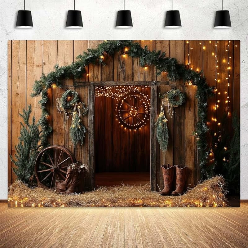 Western Cowboy Backdrop Western Party Decorations Wild West Vintage Wooden Rustic Wooden House ...