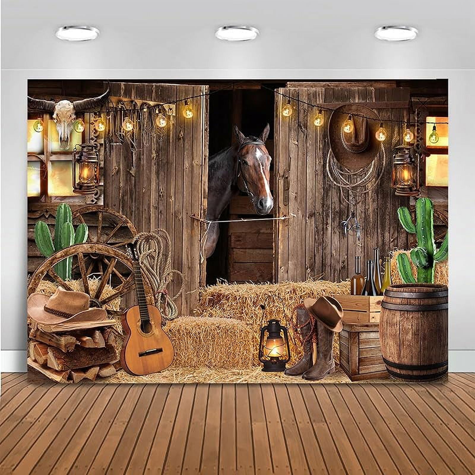 Western Cowboy Backdrop Western Party Wall Decor Rodeo Birthday Party ...