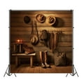 Western Cowboy Backdrop Western Rustic Log Cabin Door Barn Guitar Baby ...