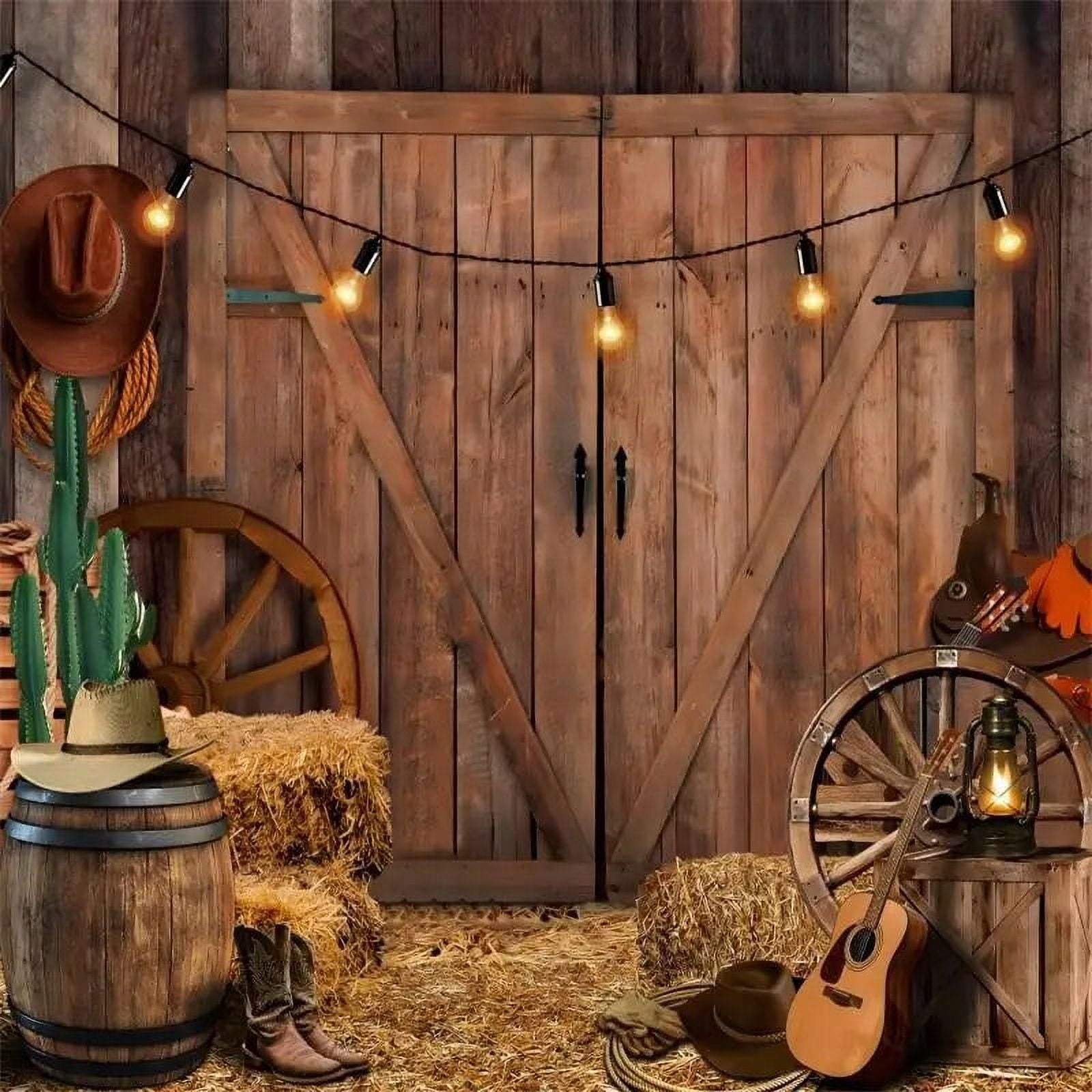 Western Cowboy Backdrop Wild West Vintage Wooden House Barn Door Cowboy ...