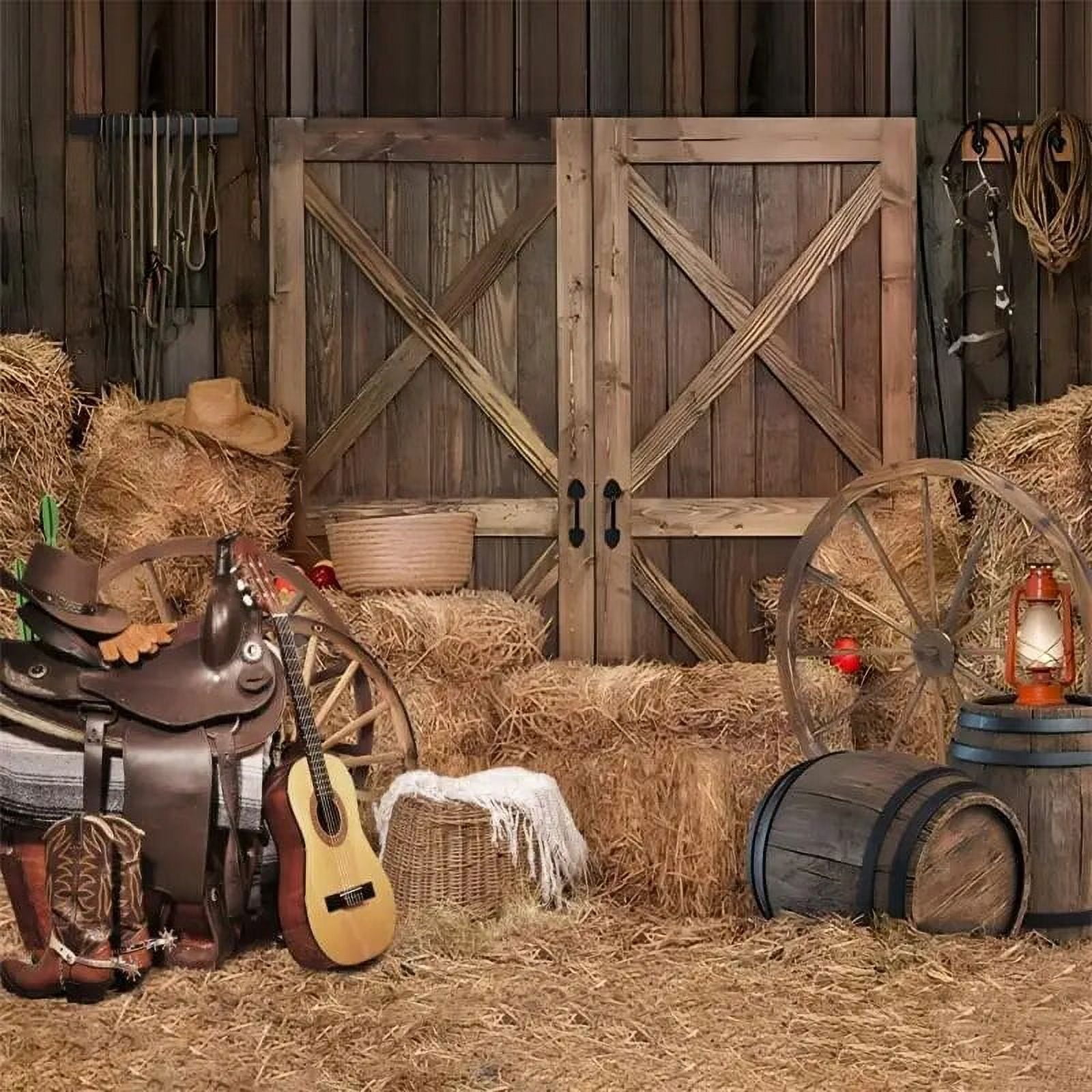 Western Cowboy Backdrop Wild West Vintage Wooden House Barn Door Cowboy ...