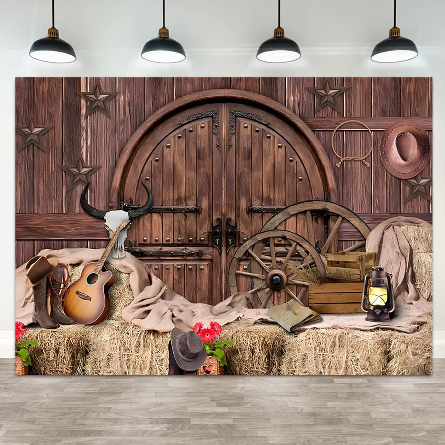 Western Cowboy Backdrop Wild West Wooden Barn Photography Background ...