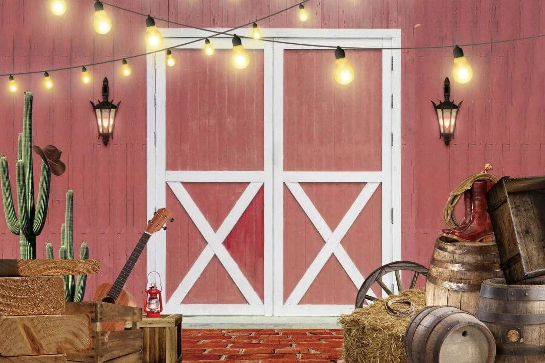Western Cowboy Backdrop Wild West Wooden House Barn Door Vintage Kids ...