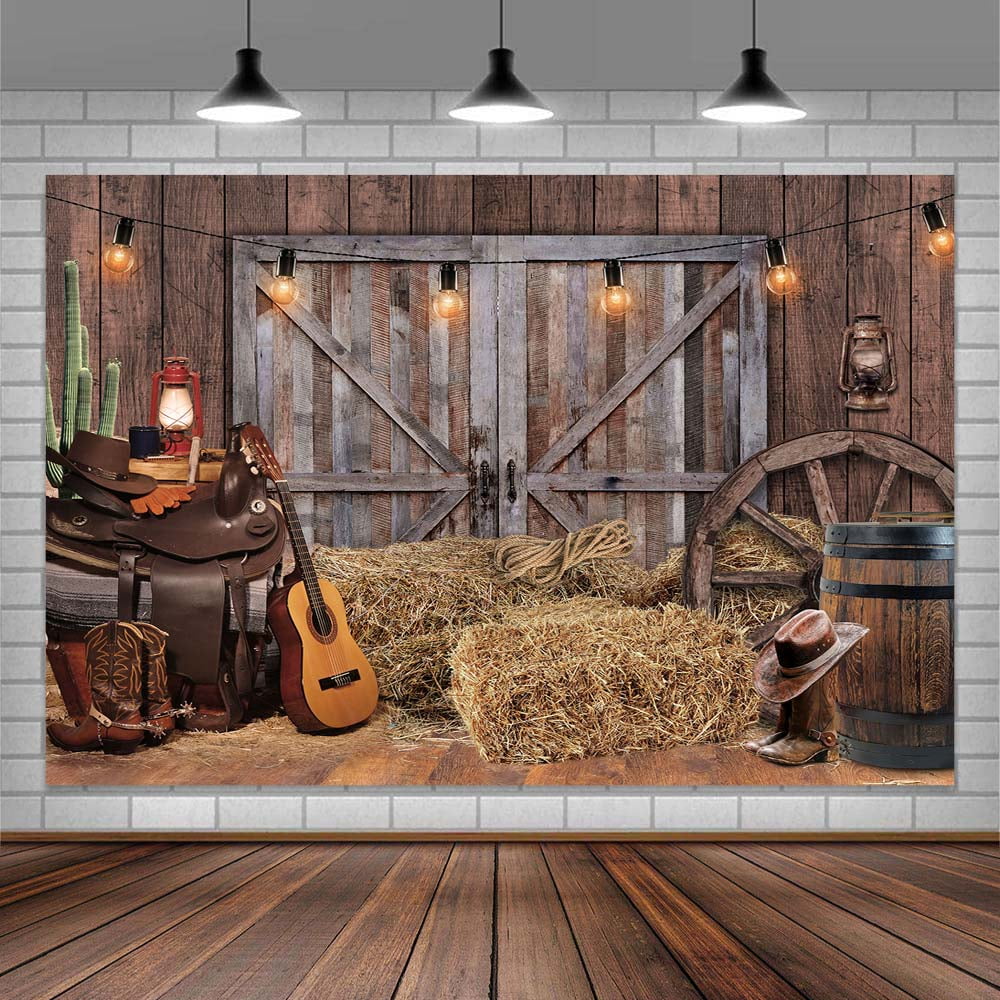 Western Cowboy Backdrop Wooden Village Door Photograph Backdrop West ...