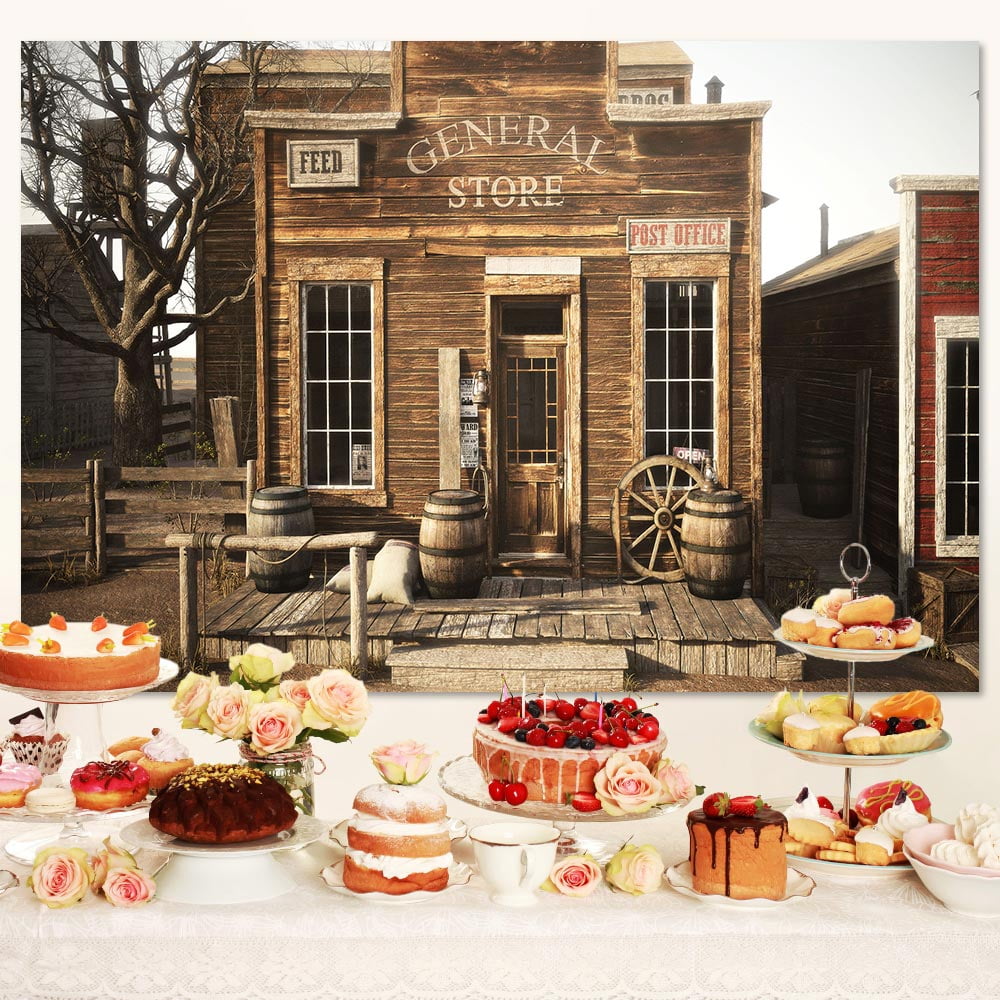 Western Cowboy Backdrop for Photography Wild West Decor Rustic Wooden ...