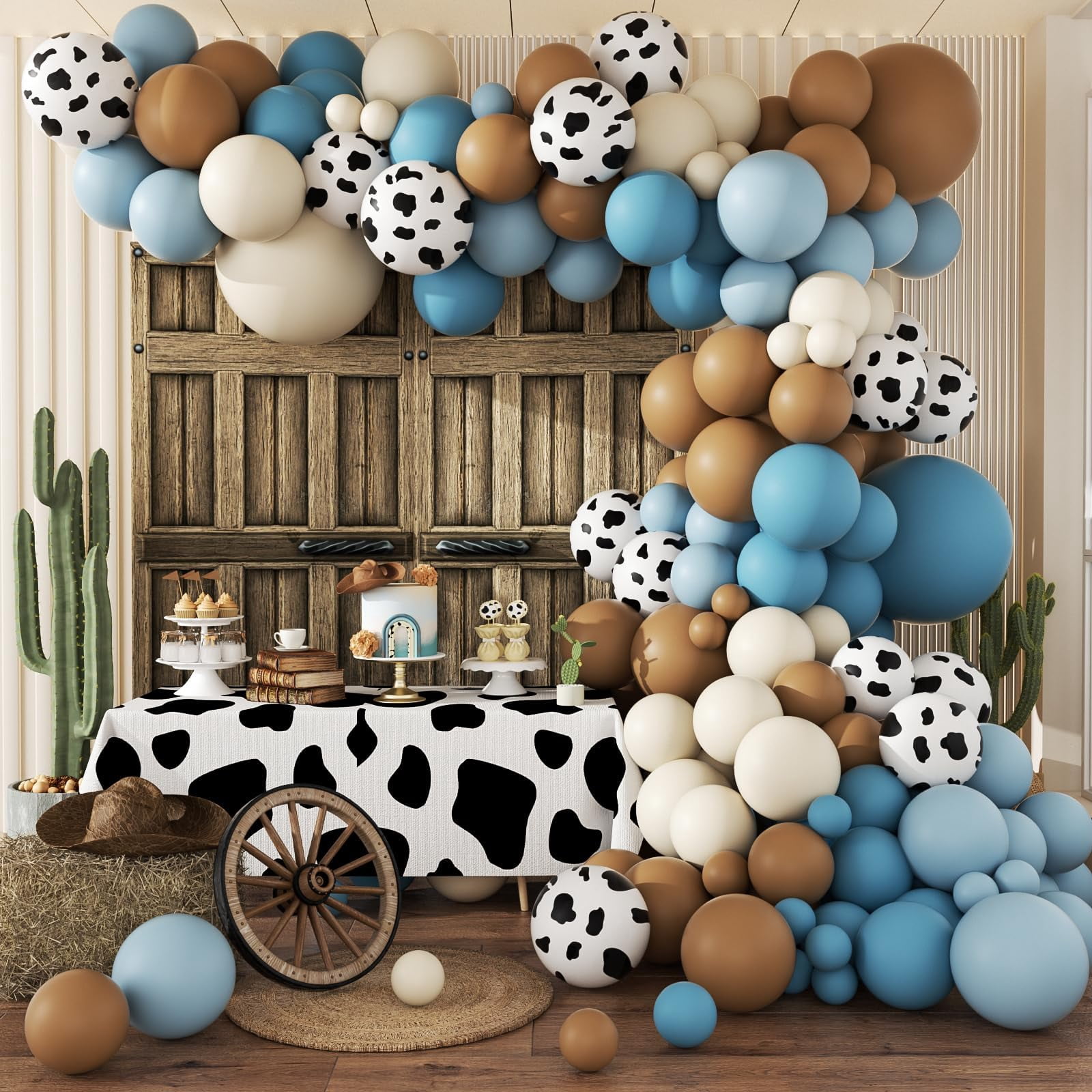 Western Cowboy Balloon Garland SSF20 Arch Kit, Brown Slate Blue Dusty ...