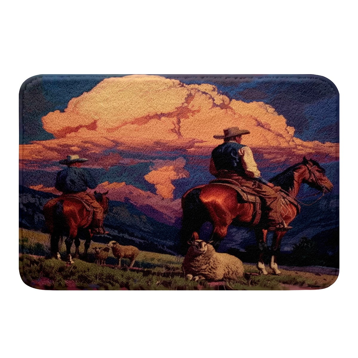 Western Cowboy Bathroom Rug Set,Wild West Style Horse Bath Mat for Boys ...