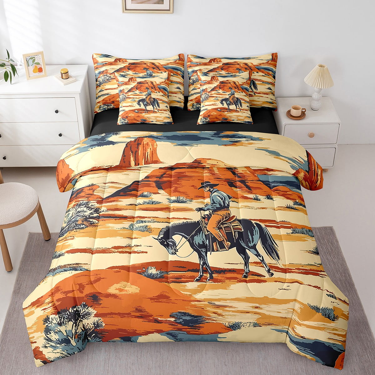 Western Cowboy Bedding Sets Western Farmstyle Twin Bed in a Bag 7 Piece ...