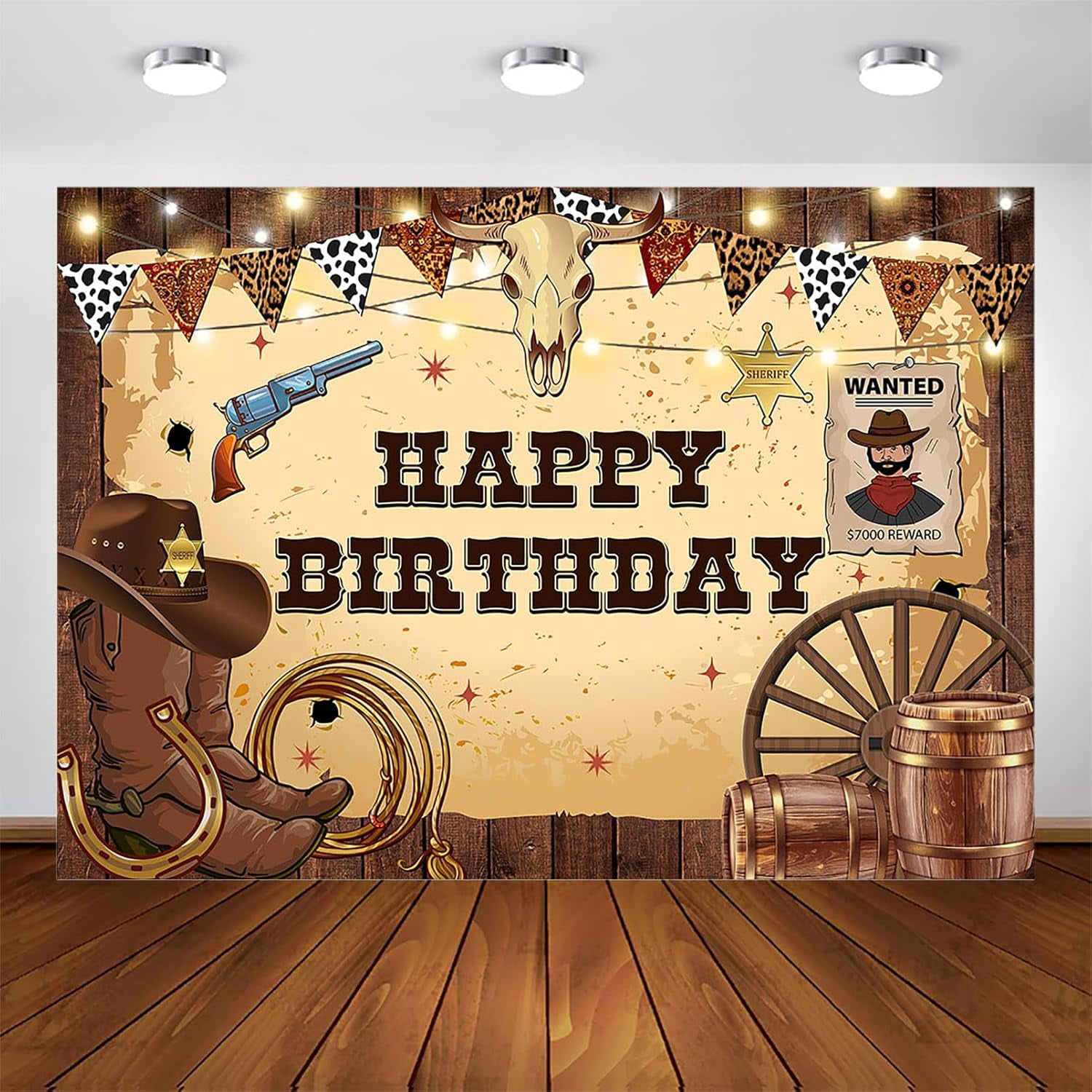 Western Cowboy Birthday Backdrop Wild West Rodeo Cowboy Birthday Party ...