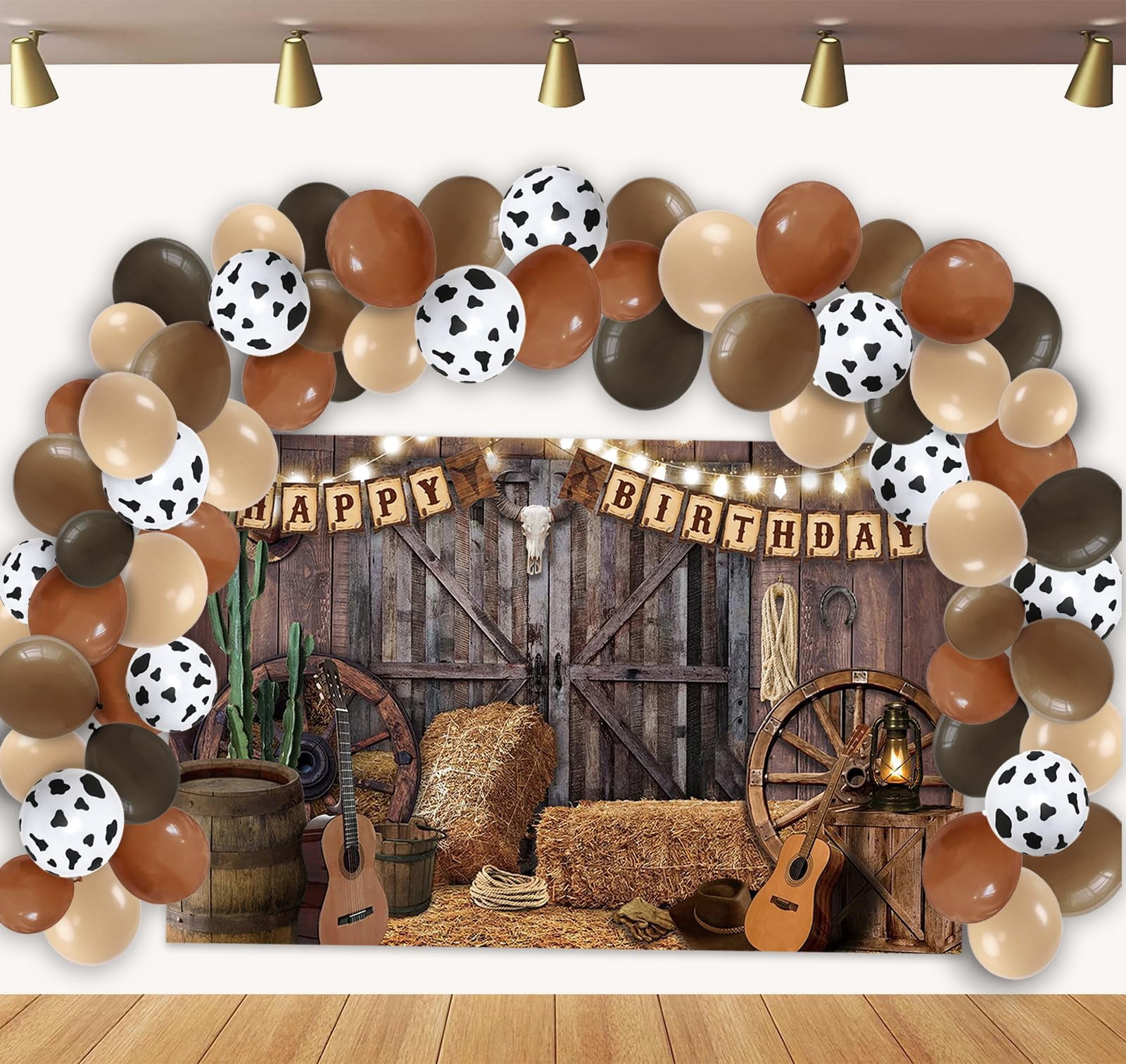 Western Cowboy Birthday Party Decorations, Western BSL1 Backdrop with ...