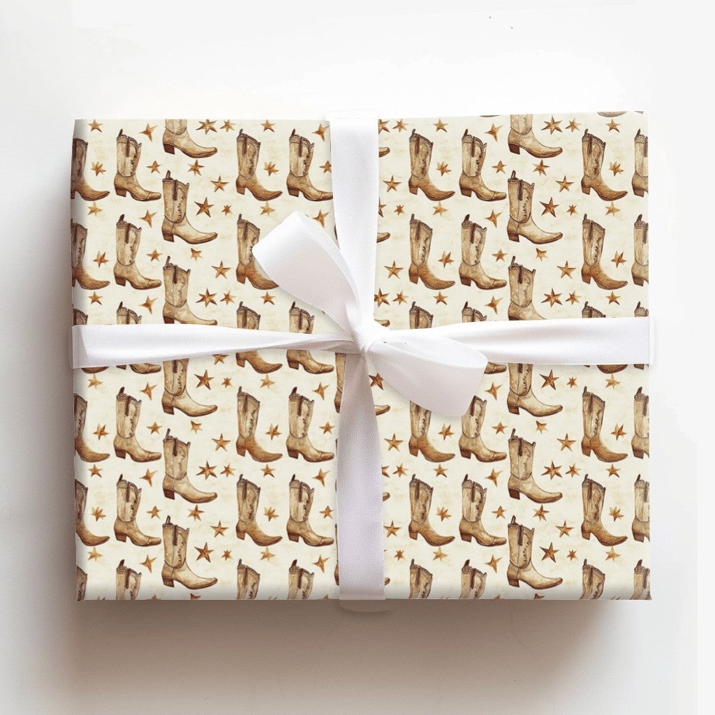 Western Cowboy Boots and Stars Gift Wrapping Paper - Walmart.com