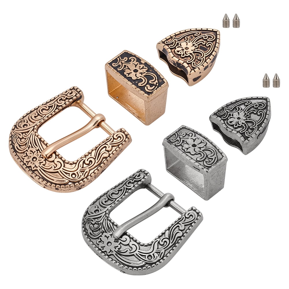 Western Cowboy Buckle Smooth & Floral Belt Replacement Buckles Alloy ...