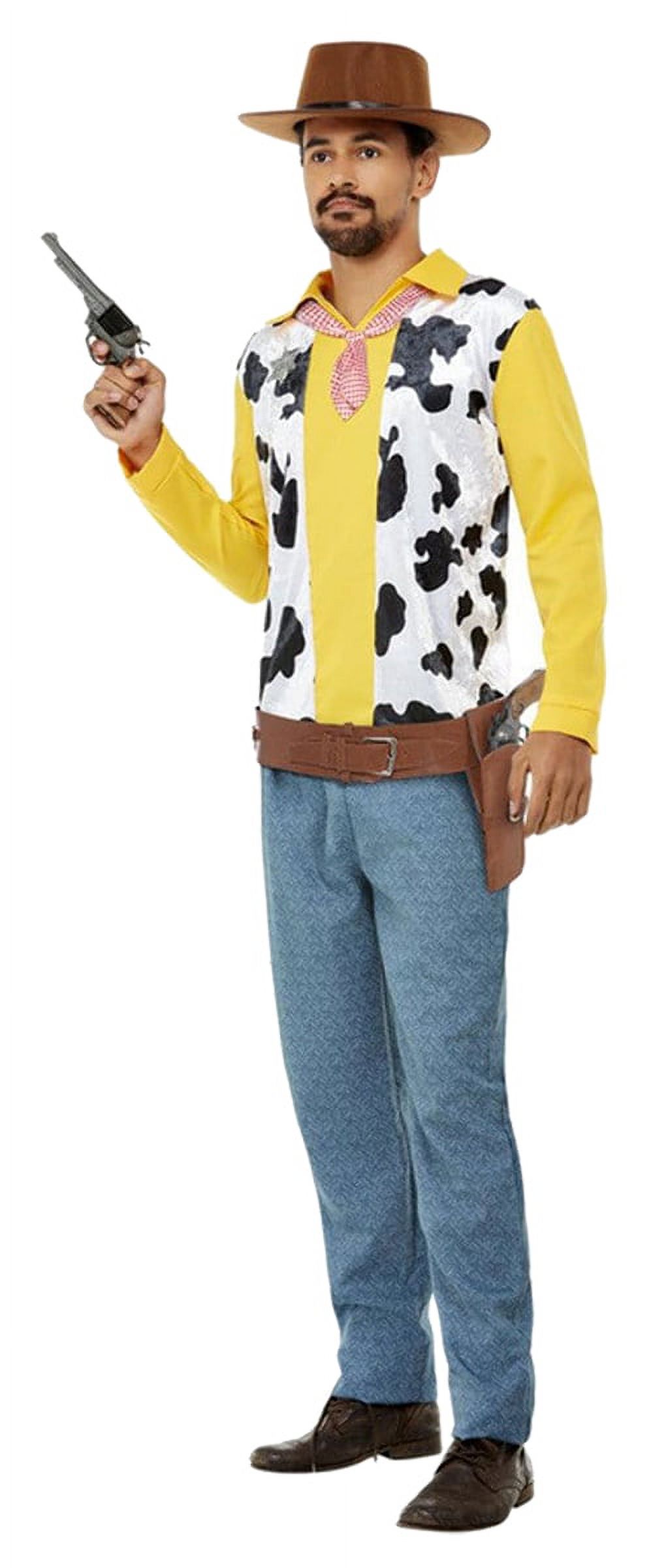 Western Cowboy Costume Yellow Cowboys Indians Fancy Dress Large Male ...