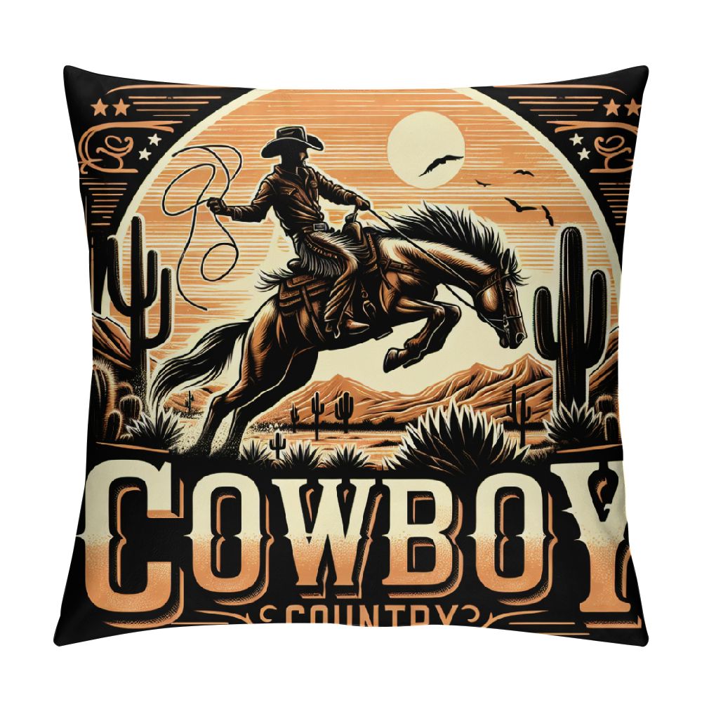 Western Cowboy Country Vintage Inspired Throw Pillow Covers Boho ...