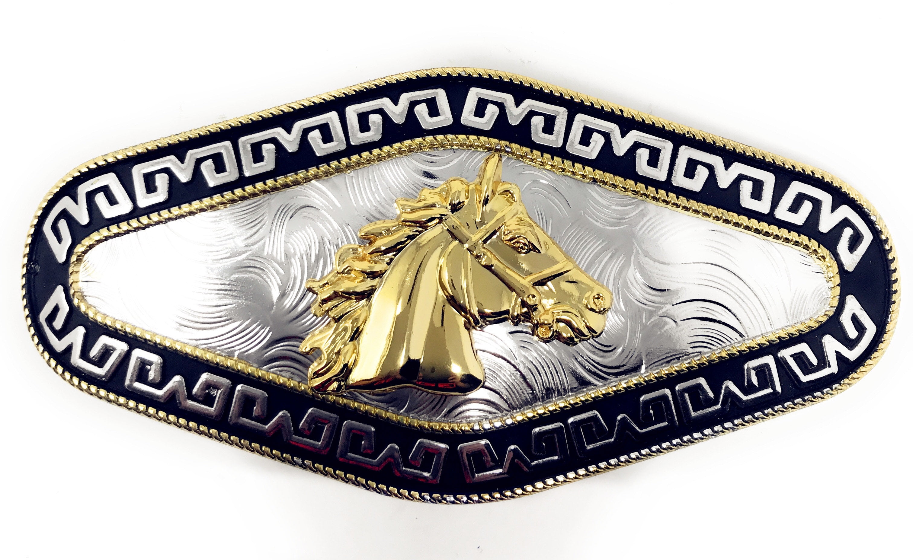 Western Cowboy/Cowgirl Gold Silver Metal Long Belt Buckles In Multi ...