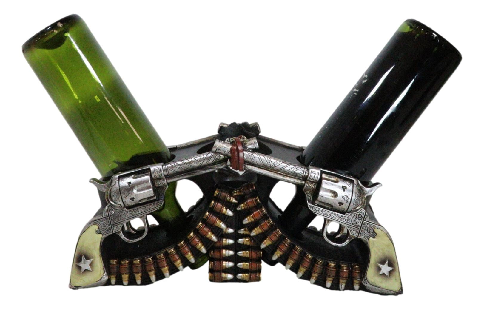 Western Cowboy Double Six Shooter Gun Pistols With Bullets 2 Slots Wine ...